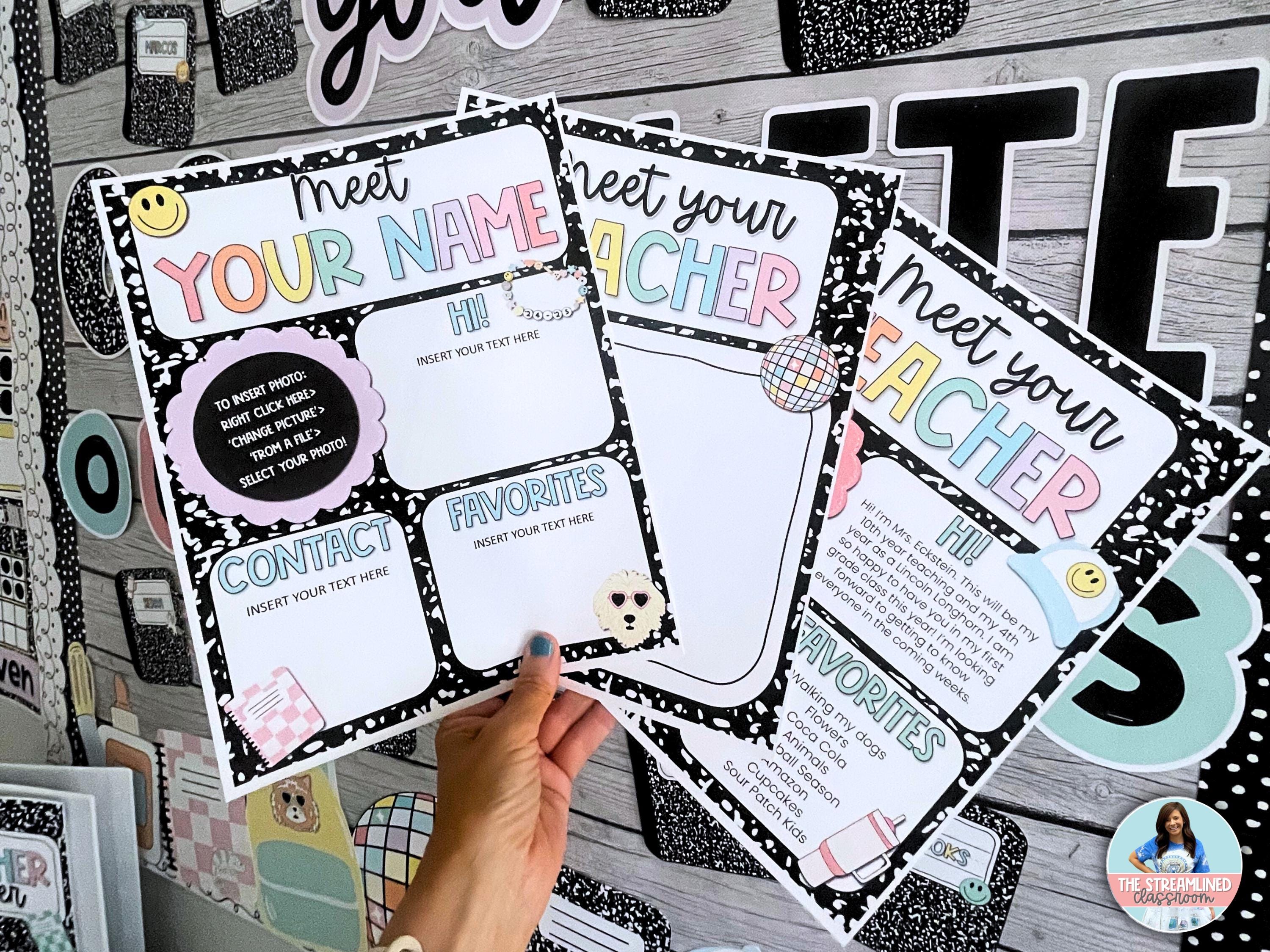 Composition Notebook Meet the Teacher Templates - Editable Meet Your ...