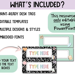 Student Desk Tags or Classroom Name Plates - Editable Templates ...