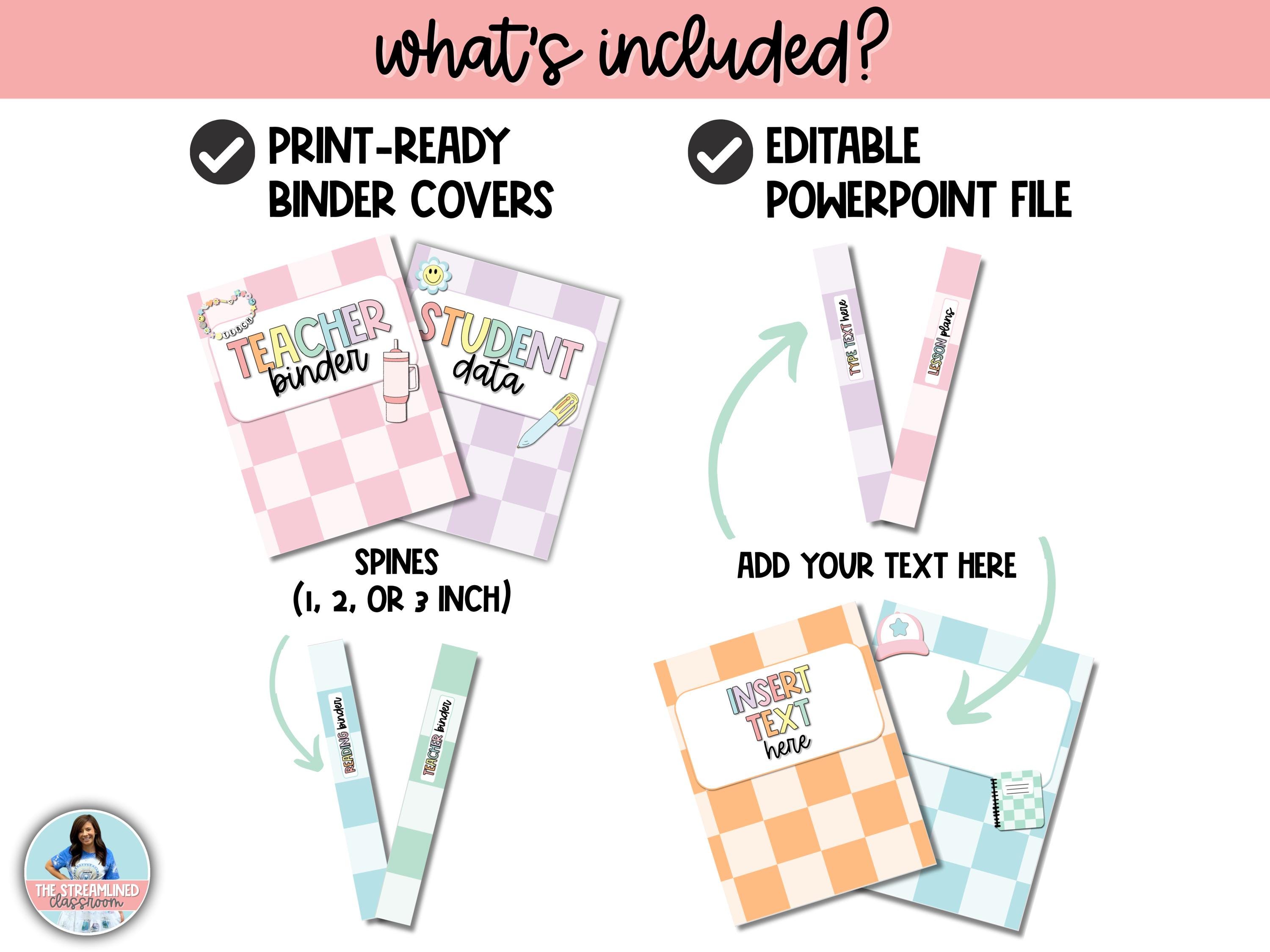 Binder Covers and Spines - Editable Binder Covers for Teachers or ...
