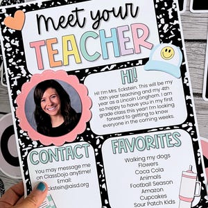 Composition Notebook Meet the Teacher Templates - Editable Meet Your ...