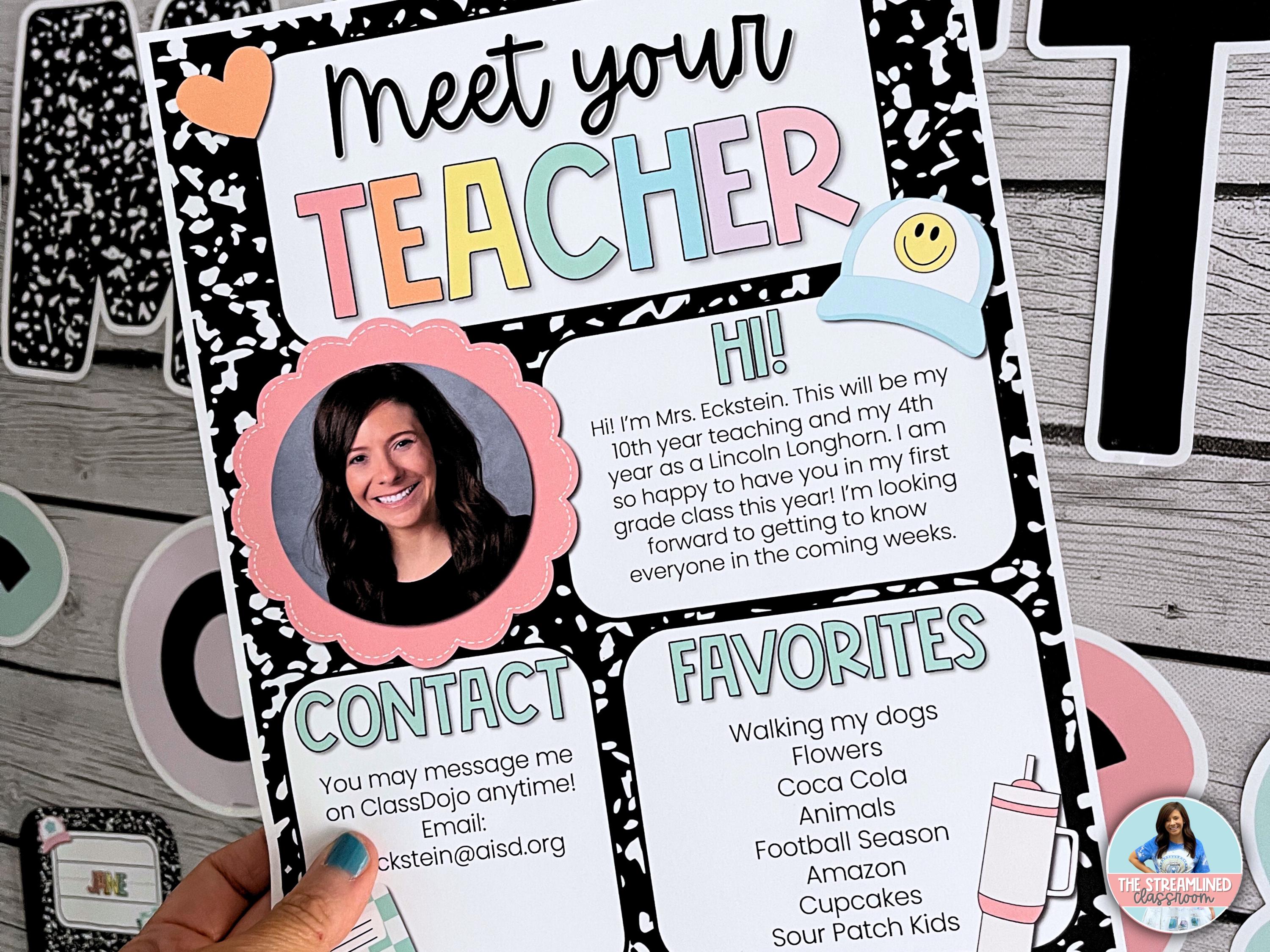 Composition Notebook Meet the Teacher Templates - Editable Meet Your ...