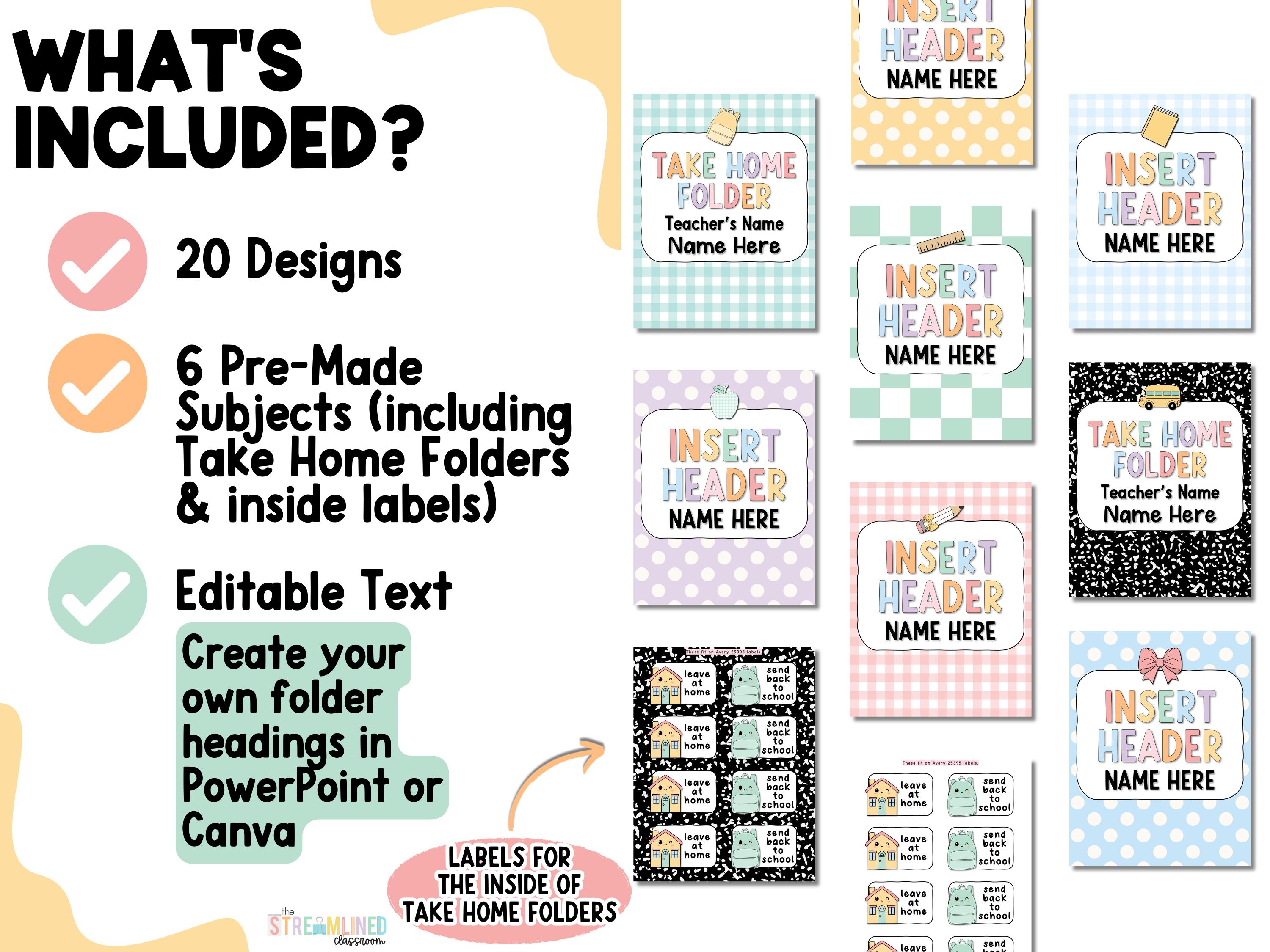 Folder Covers for Student Take Home Folders, Homework, Notebooks ...