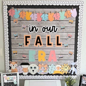 In Our Fall Era Bulletin Board - Autumn Door Decor Kit - Disco Pumpkins ...