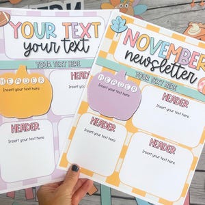 November Newsletter Template - Monthly or Weekly Editable Classroom ...