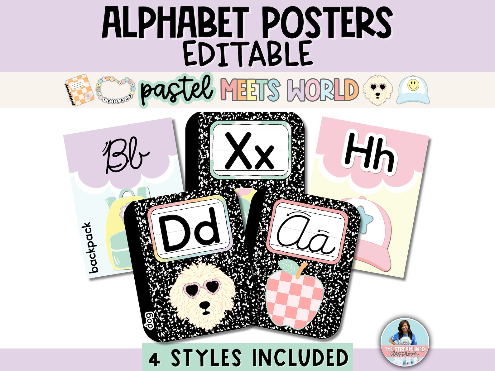 Composition Notebook Alphabet Posters | Pastel Classroom Decor ...