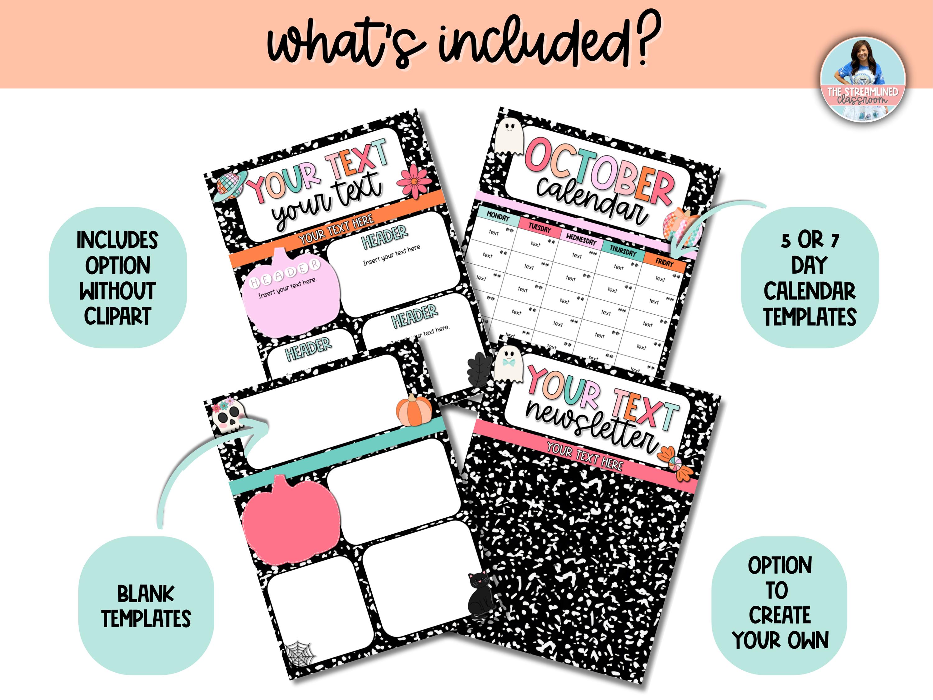 October Newsletter Template - Monthly or Weekly Editable Classroom ...