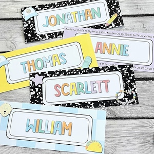 Student Desk Tags or Classroom Name Plates - Editable Template - Pastel ...