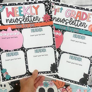 October Newsletter Template - Monthly or Weekly Editable Classroom ...
