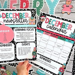 December Newsletter Template - Weekly or Monthly Editable Classroom ...