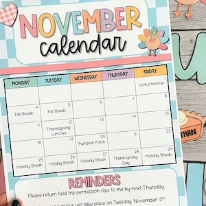 November Newsletter Template Monthly or Weekly Editable Classroom ...