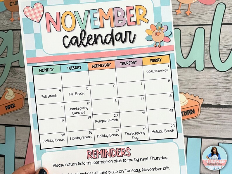 November Newsletter Template - Monthly or Weekly Editable Classroom ...