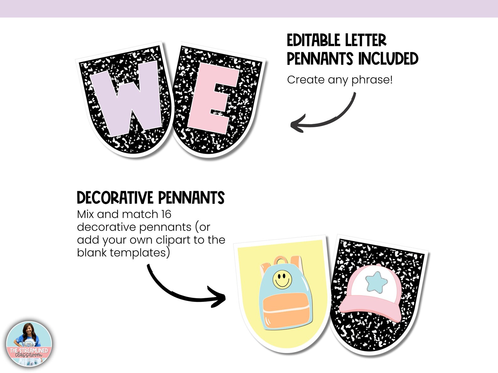 Composition Notebook Welcome Banner for Classroom - Editable Pennants ...
