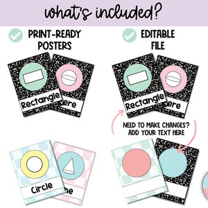 Shape Posters for Classroom - Editable Printable Posters - 2D and 3D ...