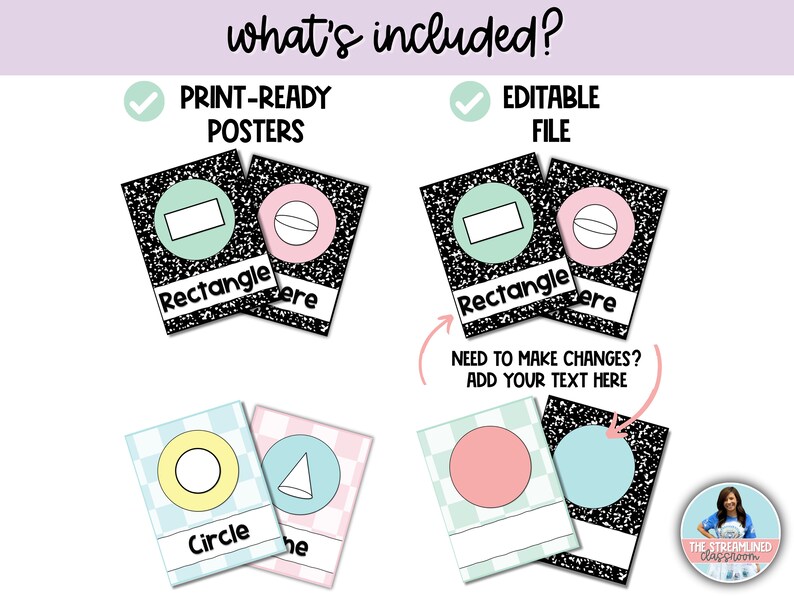 Shape Posters for Classroom - Editable Printable Posters - 2D and 3D ...