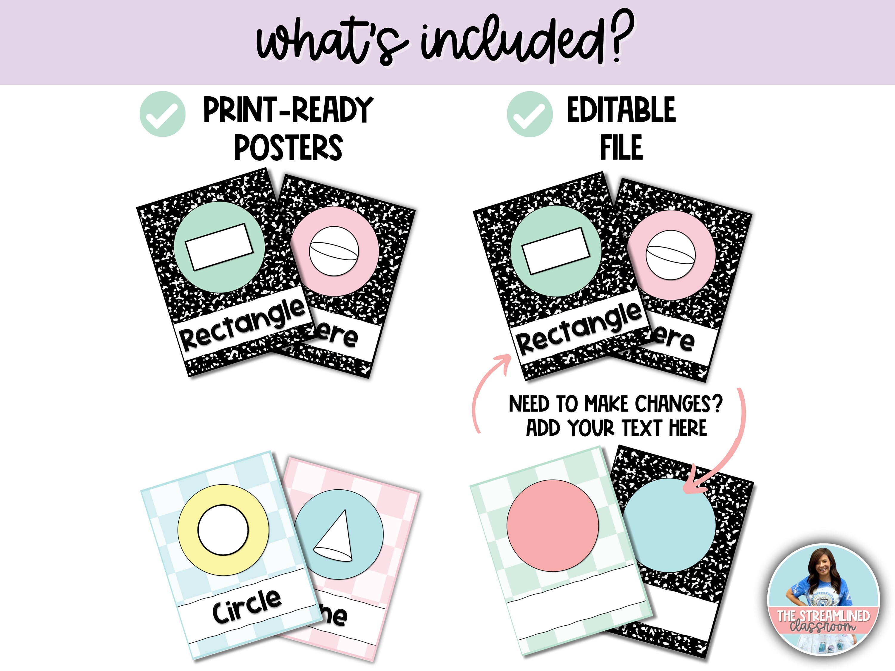 Shape Posters for Classroom Editable Printable Posters 2D and 3D Shapes ...