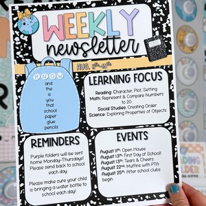 August Newsletter Templates - Weekly Monthly Editable Classroom Back-to ...