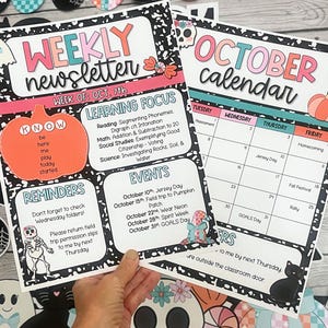 October Newsletter Template - Monthly or Weekly Editable Classroom ...