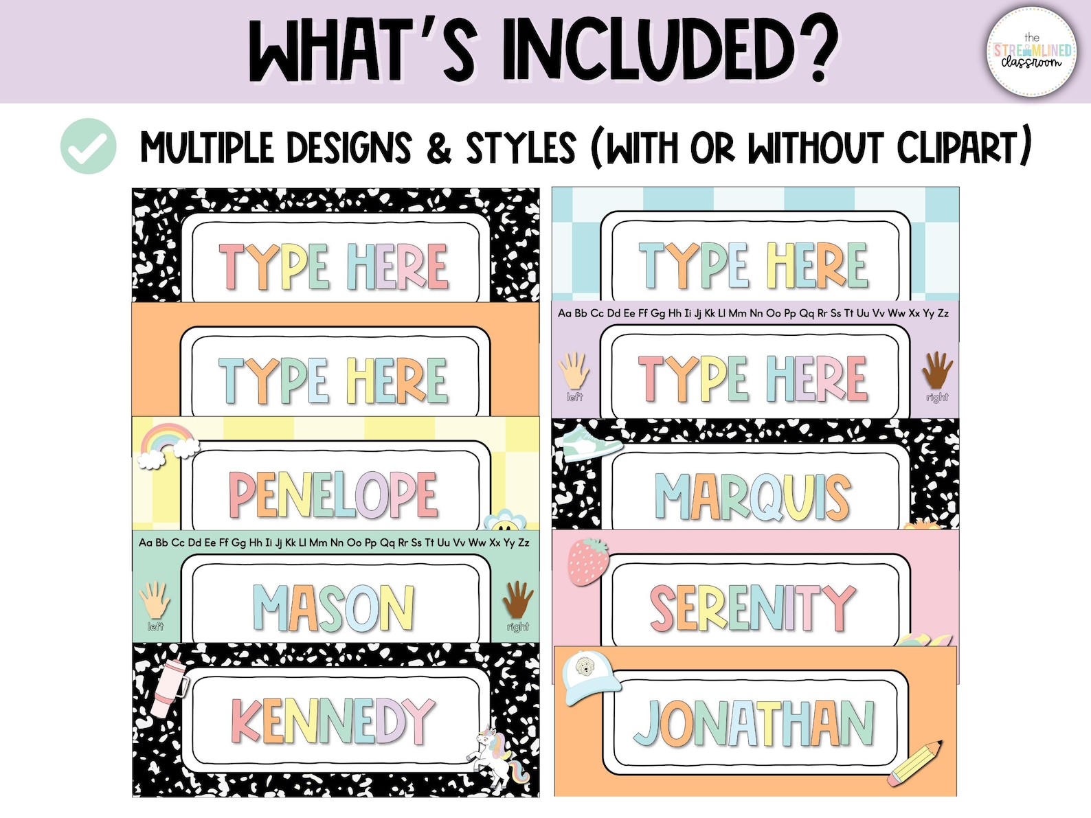 Student Desk Tags or Classroom Name Plates - Editable Templates ...