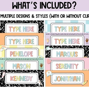 Student Desk Tags or Classroom Name Plates - Editable Templates ...