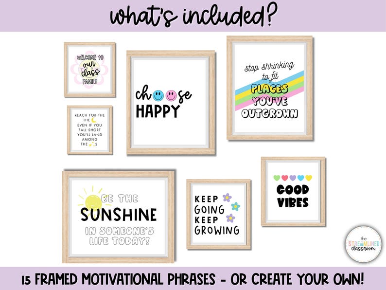 Motivational Quotes Bulletin Board Kit or Classroom Door - Editable ...