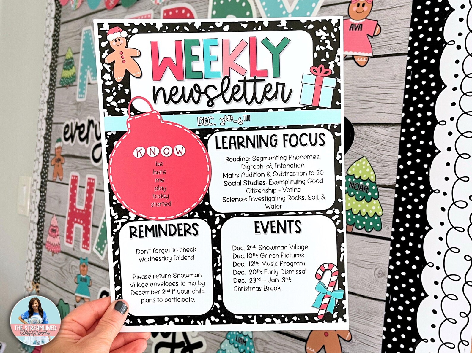 December Newsletter Template - Weekly or Monthly Editable Classroom ...