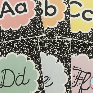 Composition Notebook Alphabet Posters - Pastel Classroom Decor ...