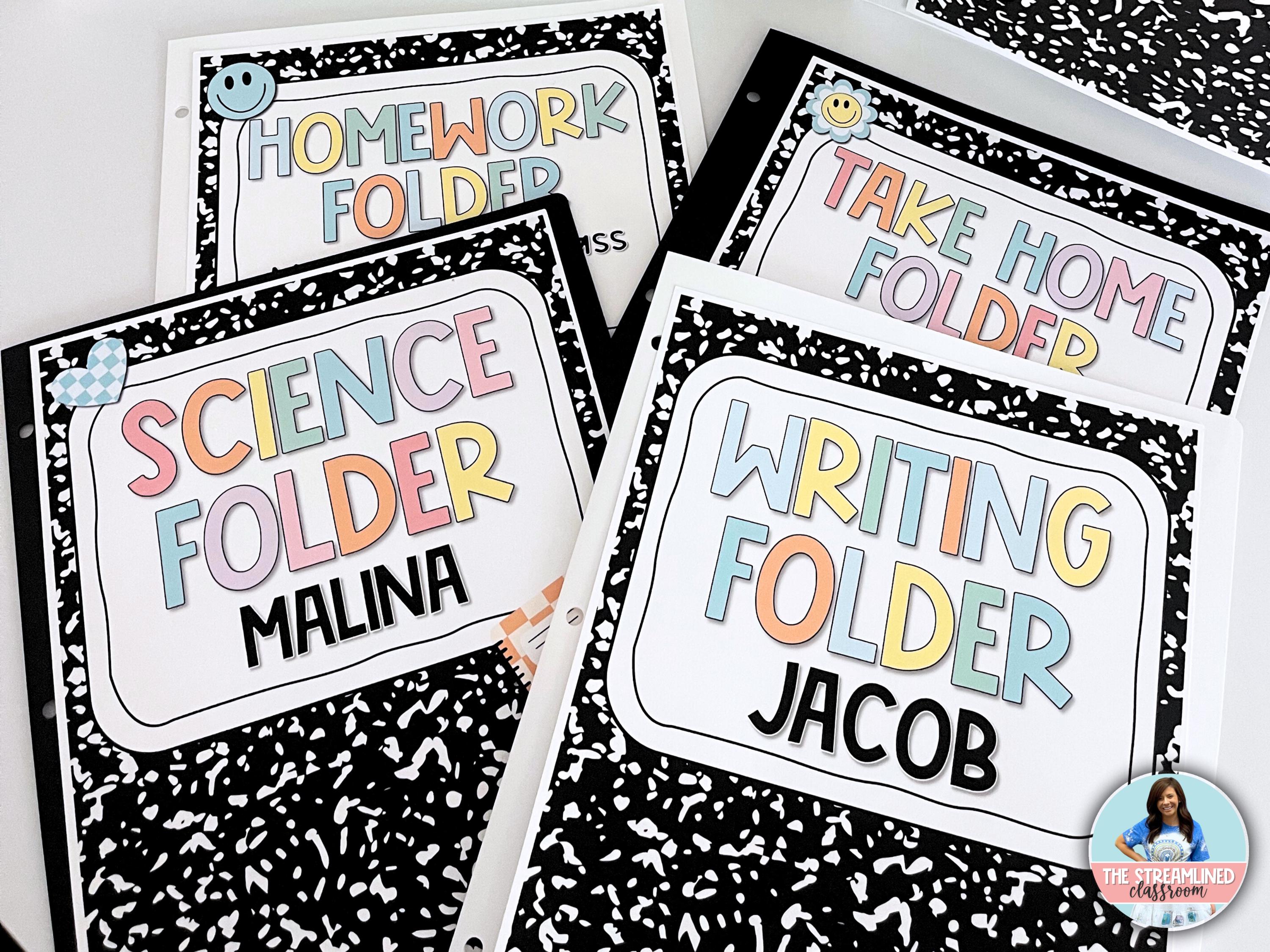 Composition Notebook Labeling Bundle - Teacher Binder Covers - Half ...