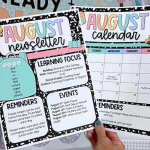 August Newsletter Templates - Weekly Monthly Editable Classroom Back-to ...