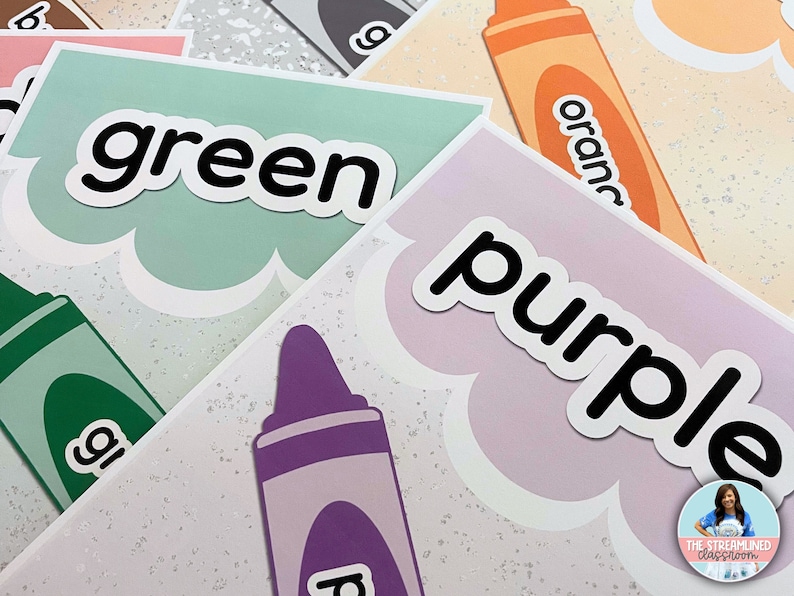 Color Word Posters for Classroom - Editable Printable Posters - Crayons ...