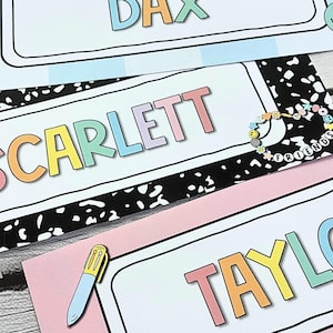 Student Desk Tags or Classroom Name Plates - Editable Templates ...
