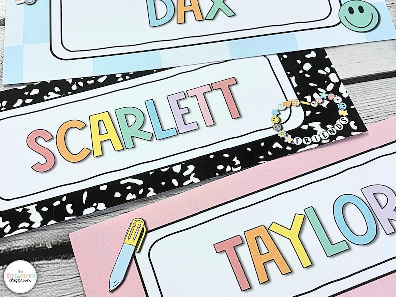 Student Desk Tags or Classroom Name Plates - Editable Templates ...
