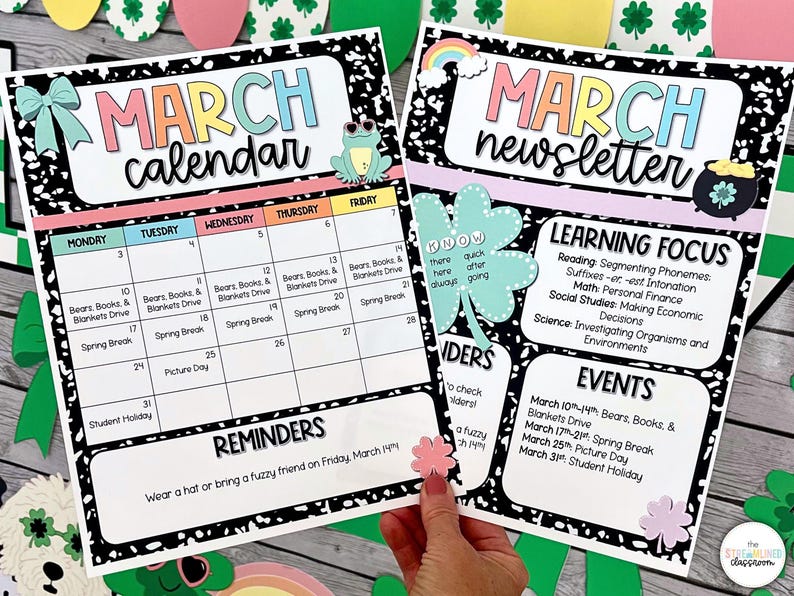 March Newsletter Templates - Weekly or Monthly Editable Classroom ...