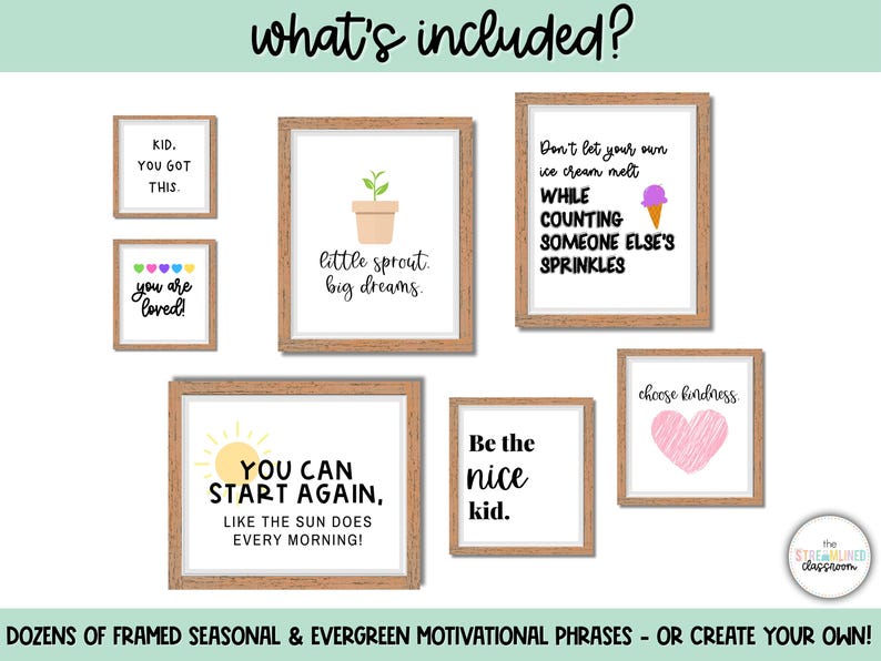 Motivational Quotes Bulletin Board Bundle - Seasonal Classroom Door ...