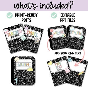Composition Notebook Classroom Decor Mini Bundle - Pastel Classroom ...
