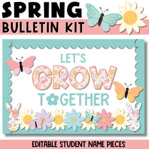 Spring Bulletin Board - Trendy Spring or Easter Classroom Decor - April ...