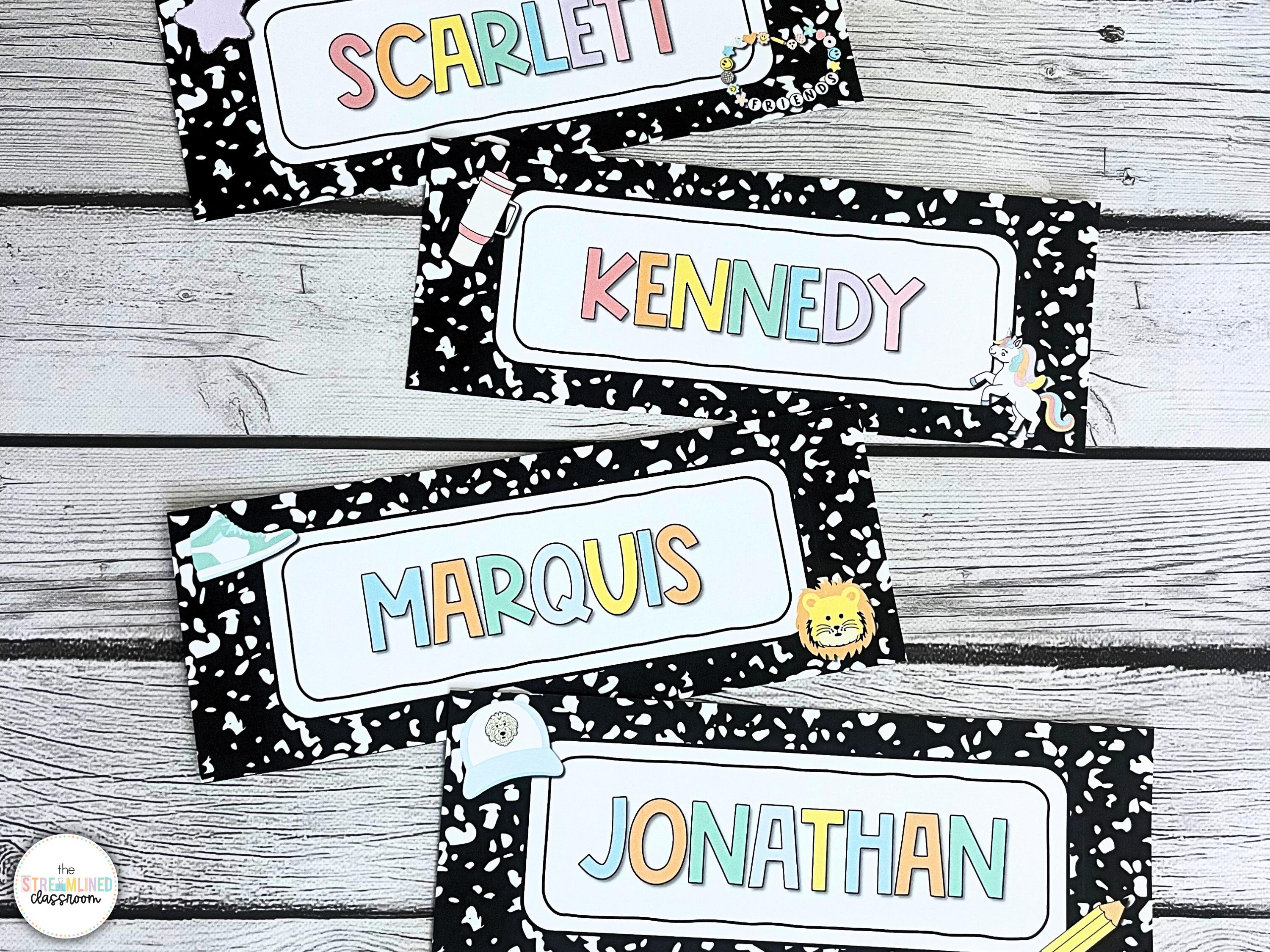 Student Desk Tags or Classroom Name Plates - Editable Templates ...