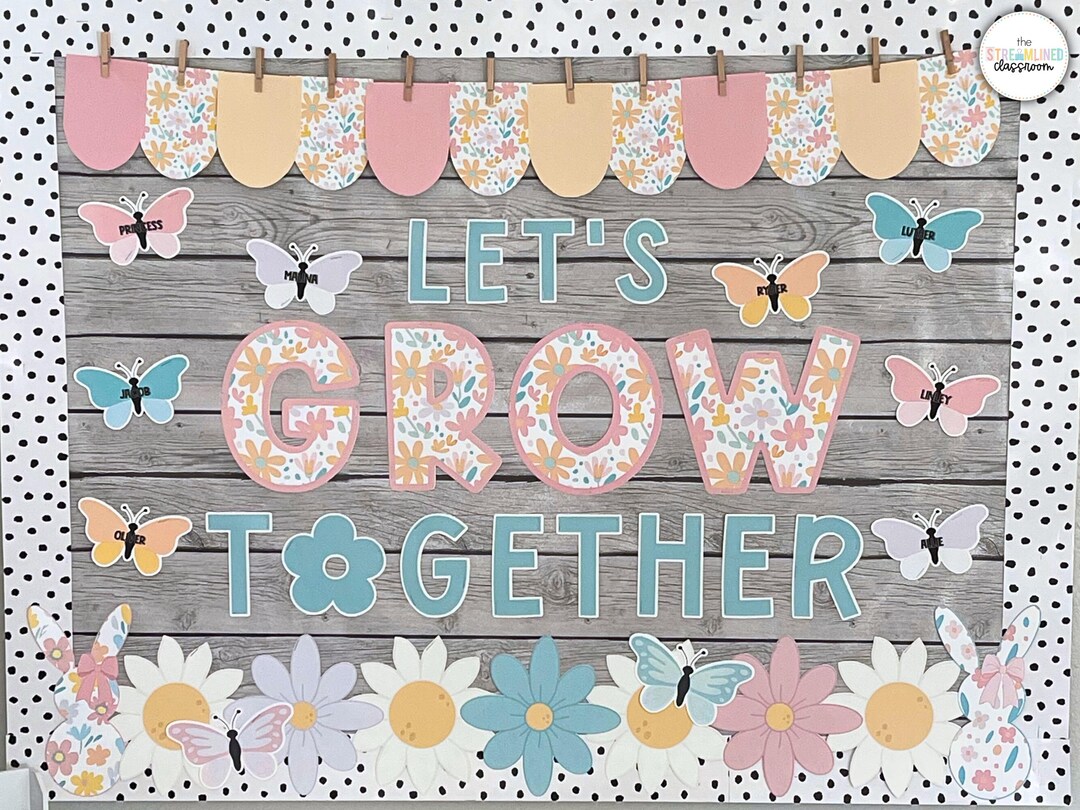 Spring Bulletin Board - Trendy Spring or Easter Classroom Decor - April ...