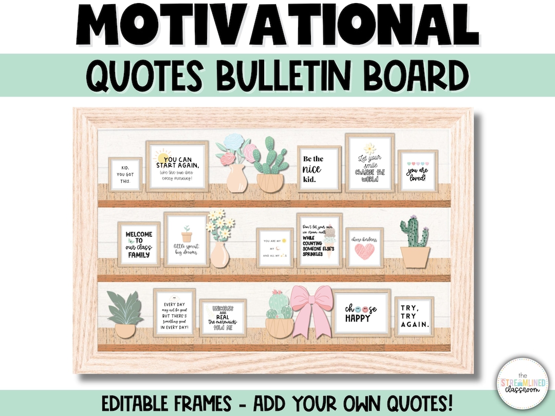 Motivational Quotes Bulletin Board Kit or Classroom Door Decor ...