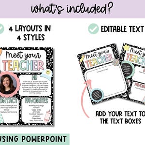 Composition Notebook Meet the Teacher Templates - Editable Meet Your ...