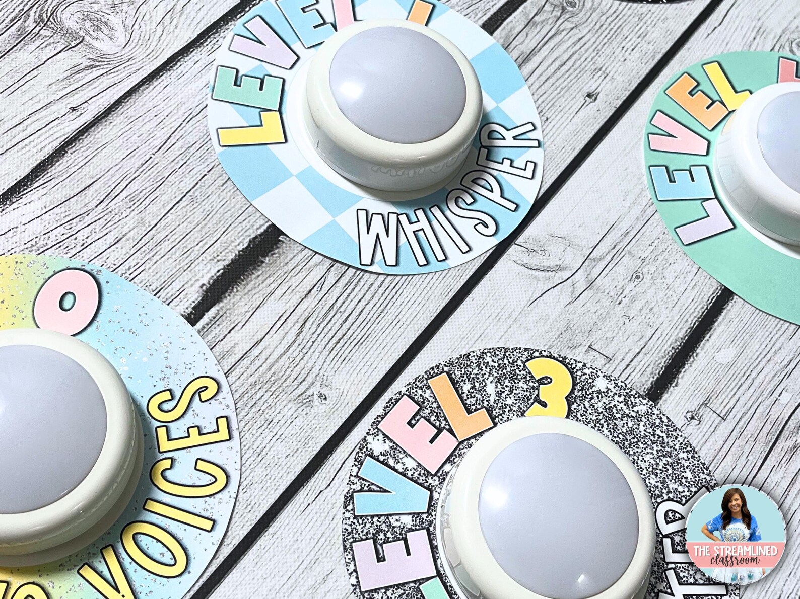 Push Light Voice Level Signs - Editable Voice Level Tap Light Posters ...