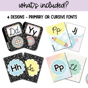 Composition Notebook Alphabet Posters - Pastel Classroom Decor ...