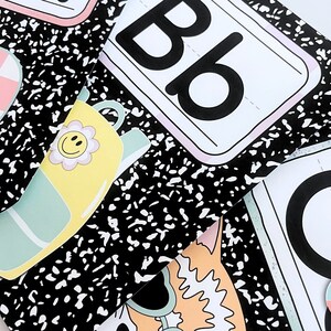 Composition Notebook Alphabet Posters - Pastel Classroom Decor ...