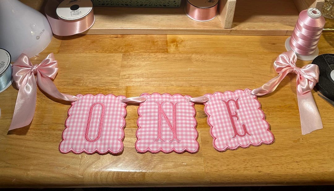 Embroidered Birthday Banner | Custom Age Party Garland - Etsy