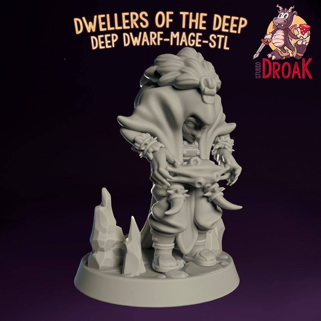 Deep Dwarf Mage Dwellers of the Deep 3D Miniatures for - Etsy