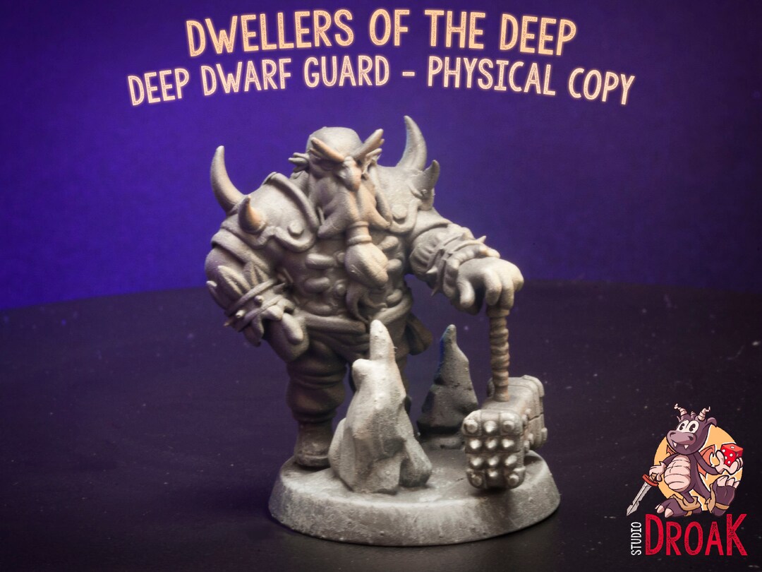Deep Dwarf Guard Dwellers of the Deep 3D Miniature for D&D, TTRPG ...