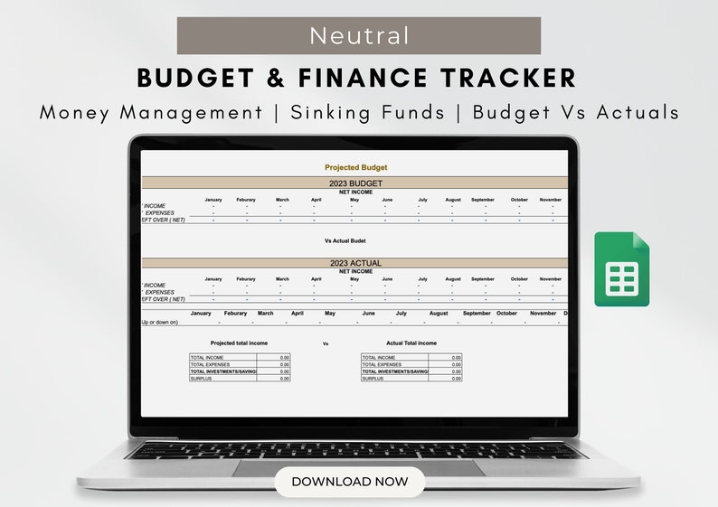 Annual and Monthly Budget Spreadsheet Google Sheets Template - Etsy