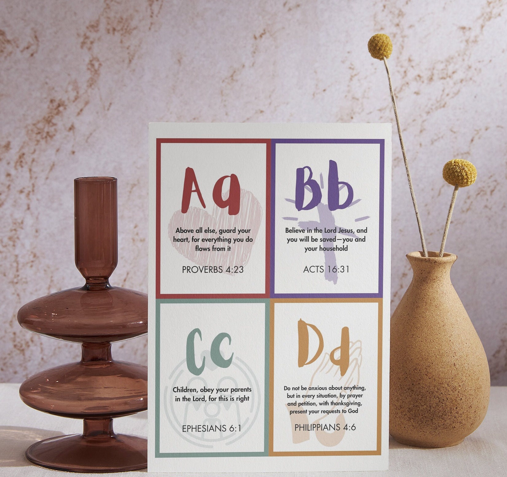 Alphabet Bible Verse Memory Flashcards Memory Verse - Etsy