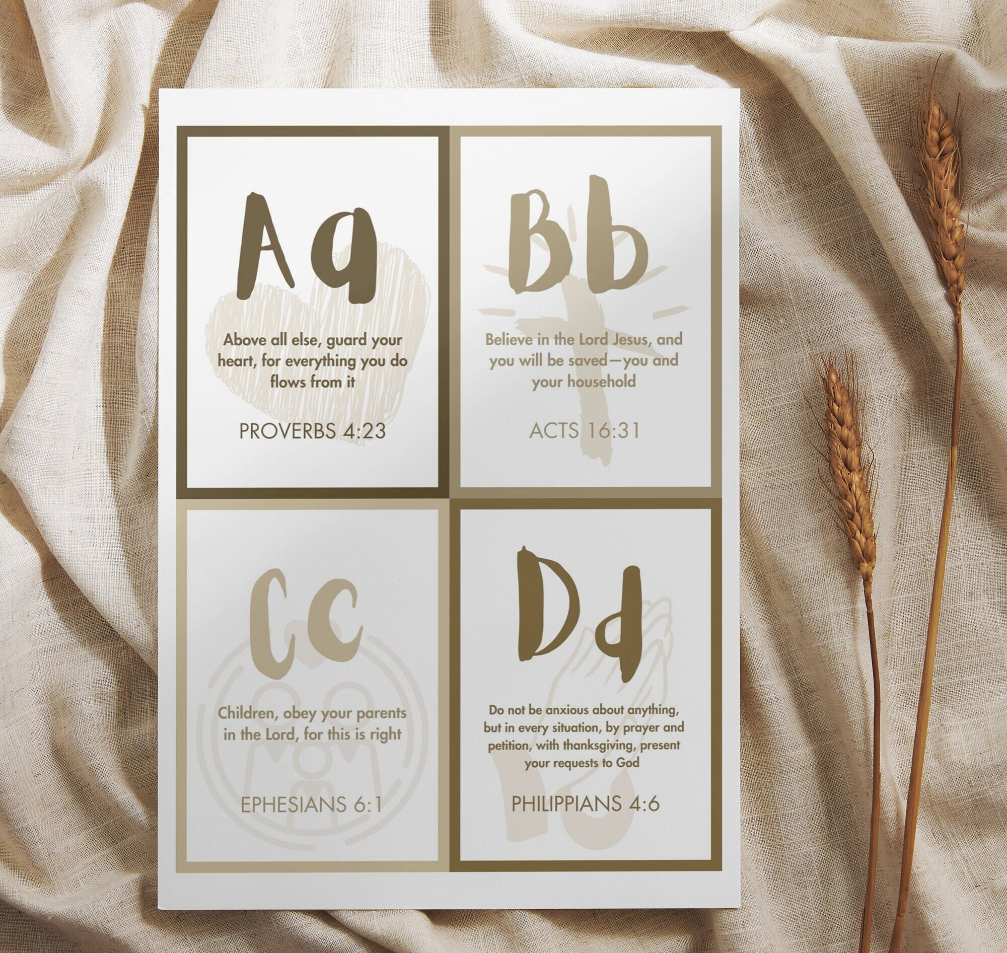 Alphabet Bible Verse Memory Flashcards Memory Verse - Etsy