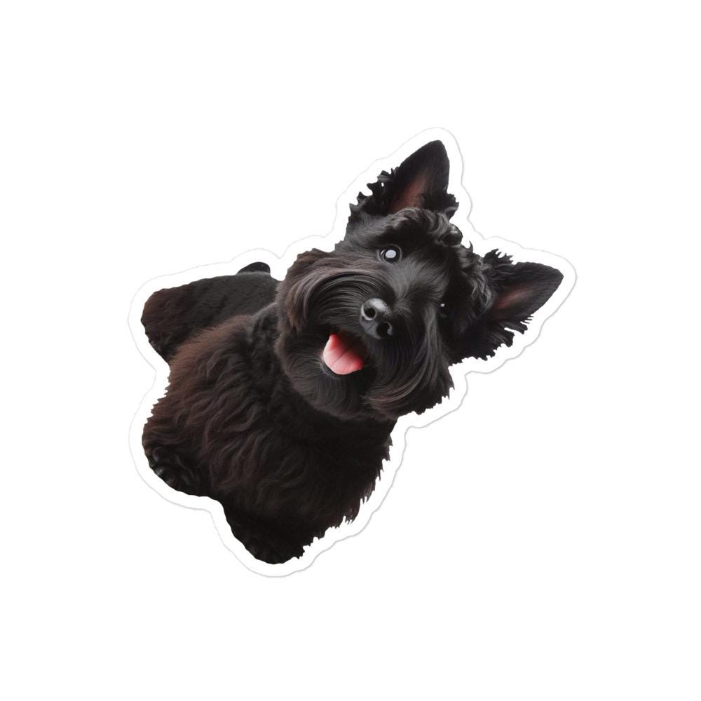 Happy Scottie Dog Sticker, Scottish Terrier Dog Water Bottle Sticker ...