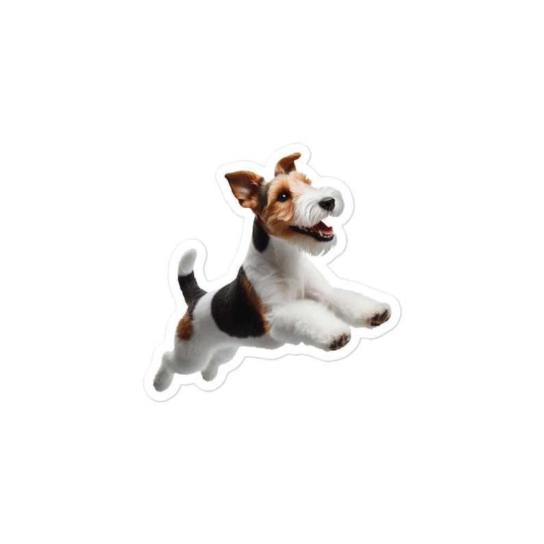 Wire Fox Terrier Dog Sticker, Cute Dog Water Bottle Sticker, Laptop ...